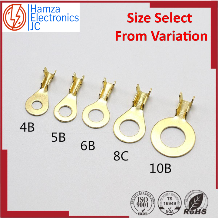 10PC's O-TYPE Insulated lugs Steel, control thimbles, Ring Cable Lugs ...