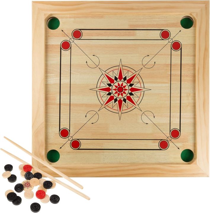 Wooden Carrom Board Game Set – Smooth Surface Indoor / Family Board ...