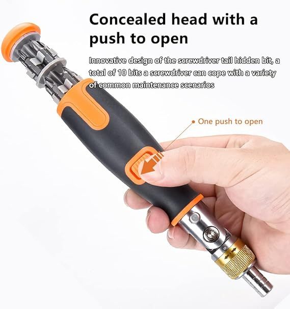 10 in 1 Ratchet Screwdriver Set Hidden Batch Head Multi-angle Screw ...
