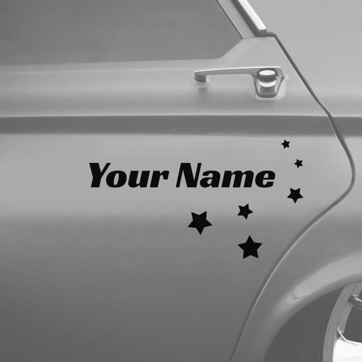 Car Sticker Decal Custom Car Name Stickers With 6 Stars - (10 inches ...