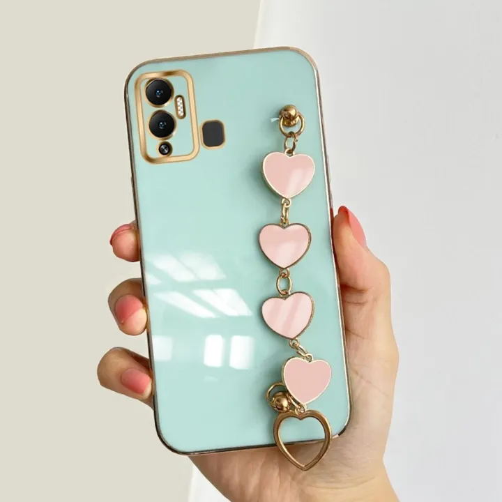 Maitus for Infinix Hot 12 Play Back Cover with Pink Love Heart Bracelet ...
