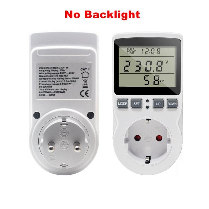 220VWattmeter Digital LCD Power Meter Socket Wattage Kwh Energy Meter ...