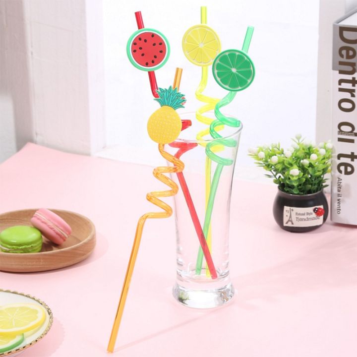 Reusable Straws for Kids - Cartoon Shape Spiral Drinking Straw for Kids ...