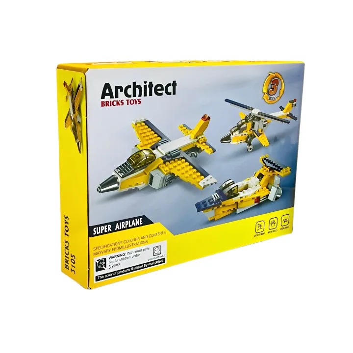 Airplane Blocks Toy Set 130Pcs Super Creative 3 In 1 Architect Super ...