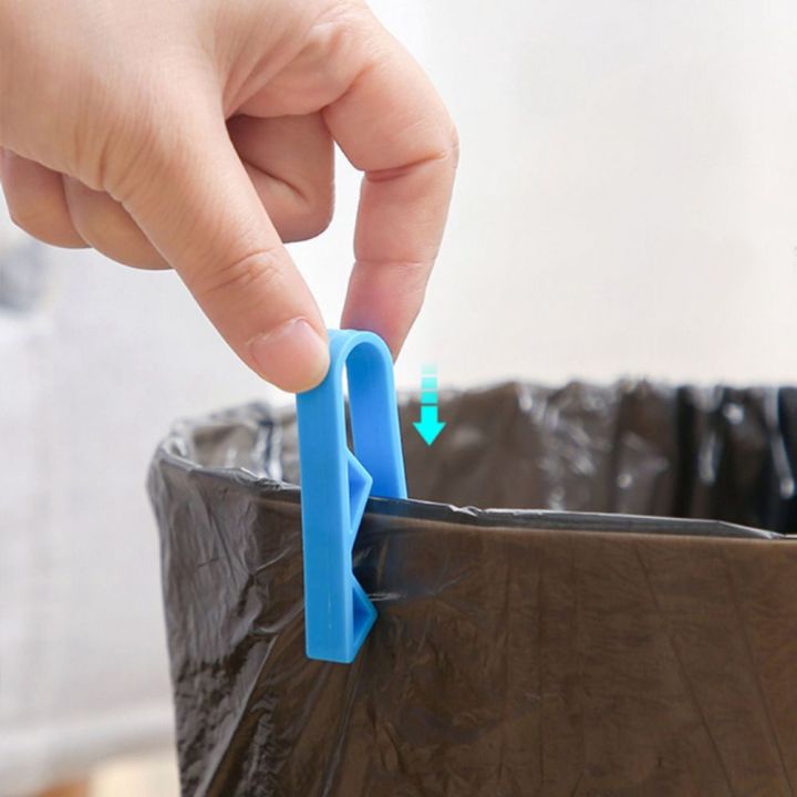 10Pcs Retaining Clamp Plastic Garbage Bags Clip Blue Universal Trash ...