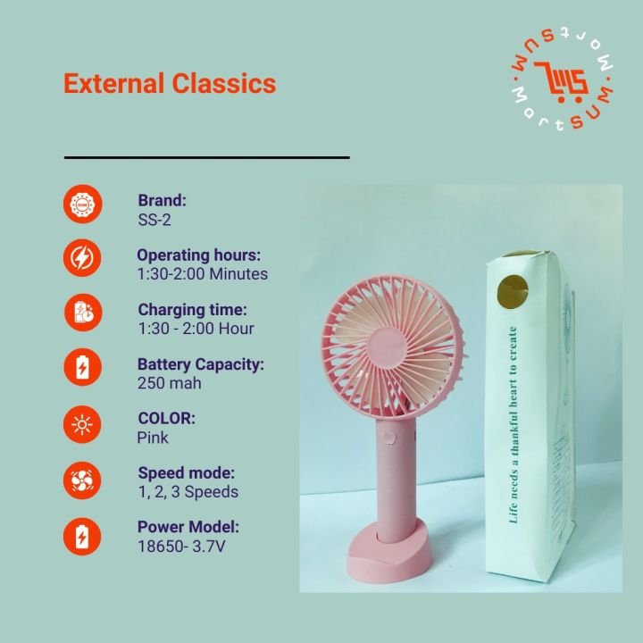 Mini Portable Fan | Handheld Fan | Rechargeable Fan | Daraz.pk