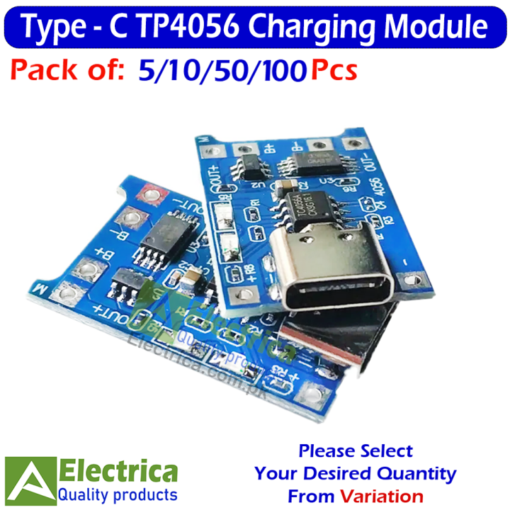5/10/50/100 pcs type c tp4056 charging module Type-C TP4056 Lithium ...
