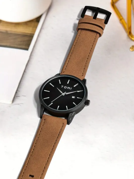 TOMI Leather Strap Watches Luxury Men's Watches T-071 | Daraz.pk
