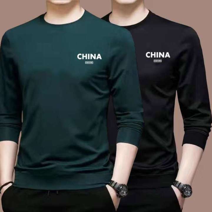 Round neck long sleeved spring t shirts high quality trendy brands ...