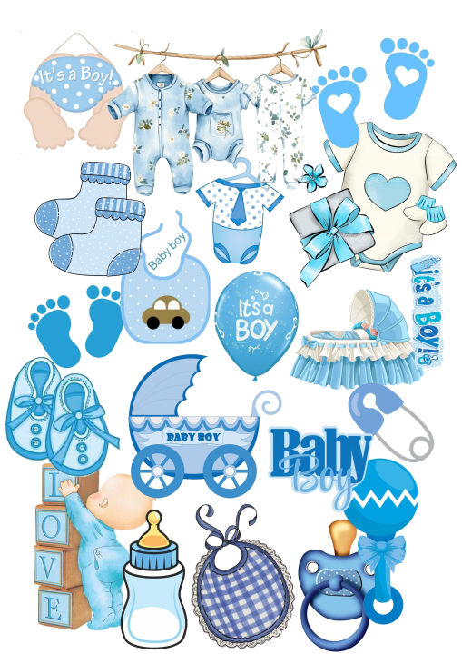 Pack of 20 - New Born Stickers - Baby Boy Stickers - Well come Baby Boy ...
