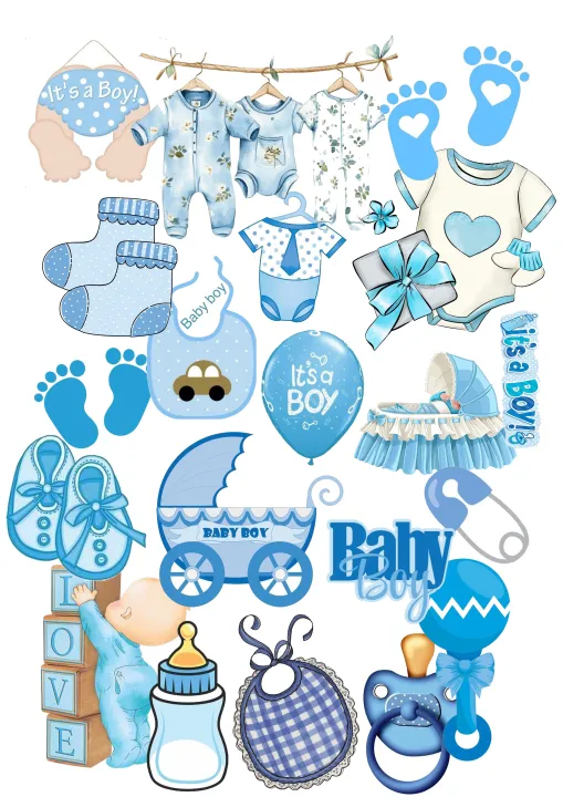 Pack of 20 - New Born Stickers - Baby Boy Stickers - Well come Baby Boy ...