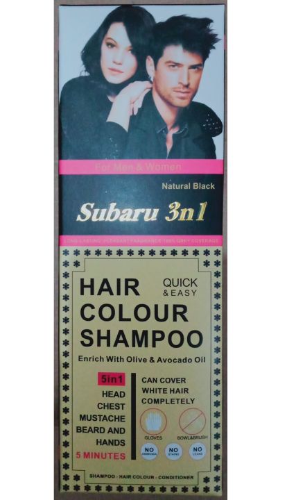 Subaru 3 in 1 Hair Color Shampoo Quick & Easy Just In 5 minutes Black ...