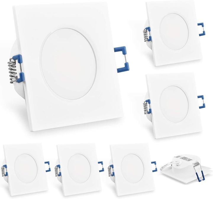 KYOTECH LED Recessed Spotlight Square Ultra Flat 230 V IP44 6 W Warm ...