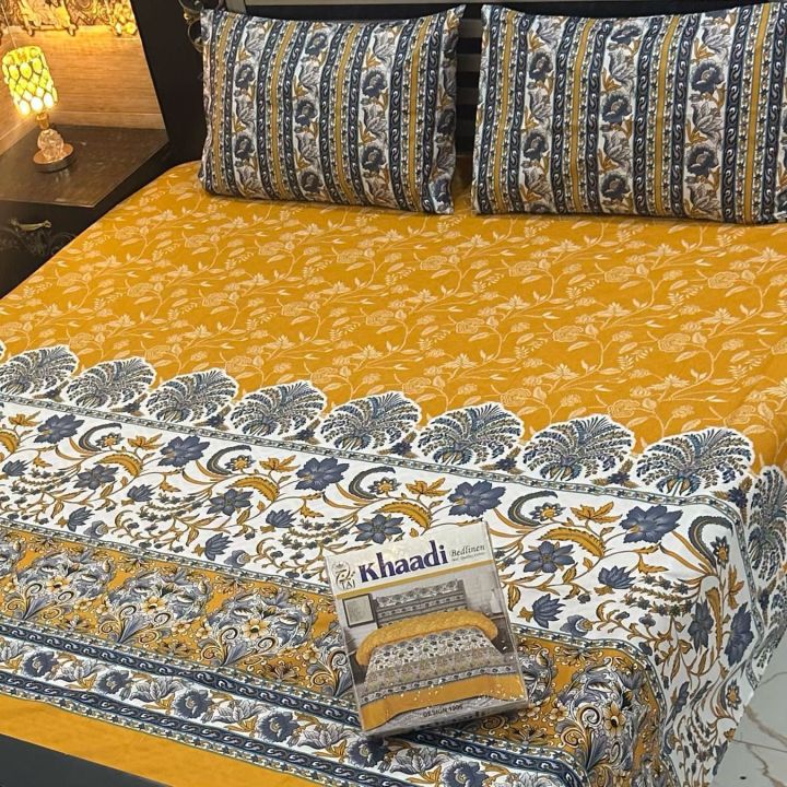 Printed King Size Bedsheet Set with Pillow cover Cotton BedSheet Gift ...