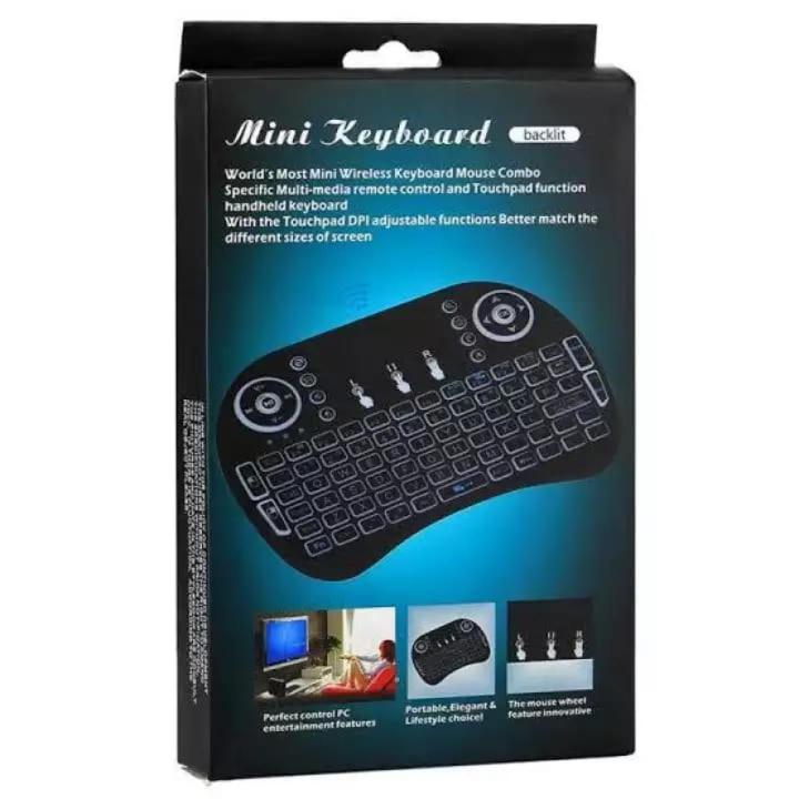 i8 - MINI WIRELESS QWERTY KEYBOARD - 2.4Ghz - WITH COLORFUL BACKLIGHT ...