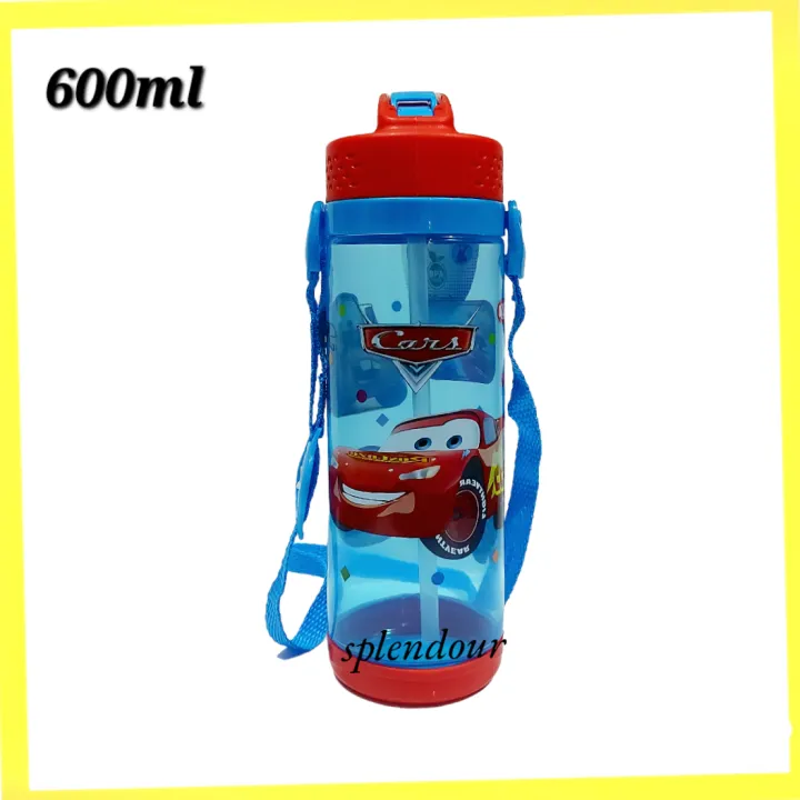 Bright Creative McQueen Car Water Bottle With Straw BPA Free Clear ...