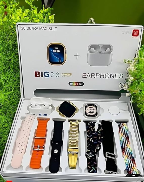I20 Ultra Max suit Smart Watch 10 in 1 box 2.3inch large screen with 7 ...