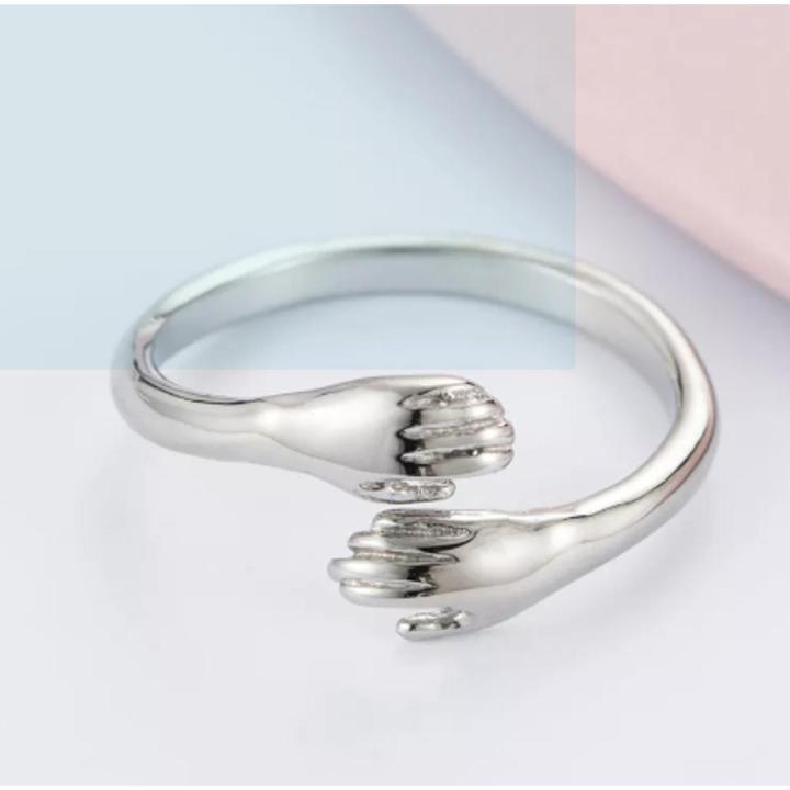 Adjustable Love Hug Ring For Men & Women New Gothic Fashion-Silver ...