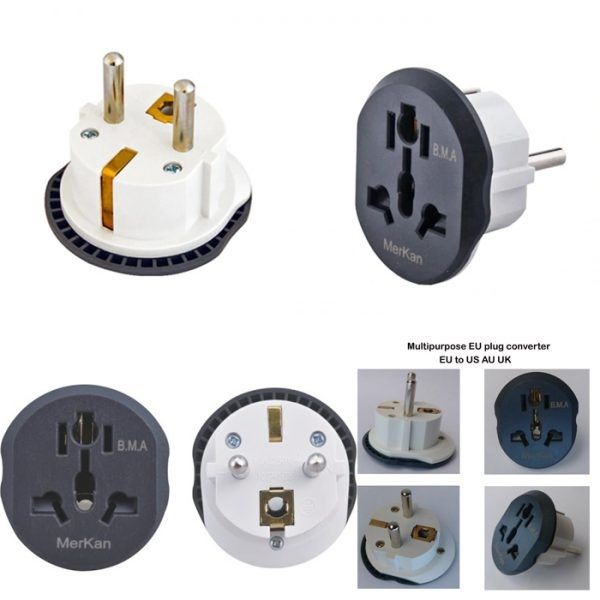 1,2,4Pcs Universal AC Adapter 16A Grey European Socket Plug Adapter & Converter Socket Universal ...