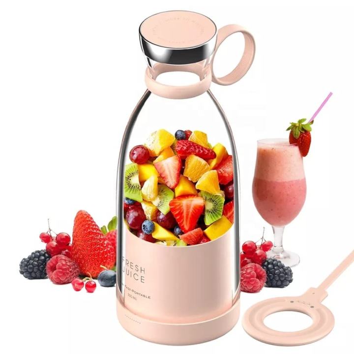 Wireless Charging 4 Blades Electric Juicer Mini Portable Blender Fruit ...
