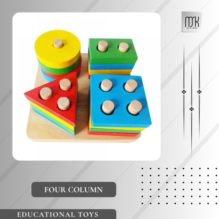 WOODEN FOUR COLUMN SORTING GAME FOR KIDS || MONTESSORI AND EDUCATIONAL ...