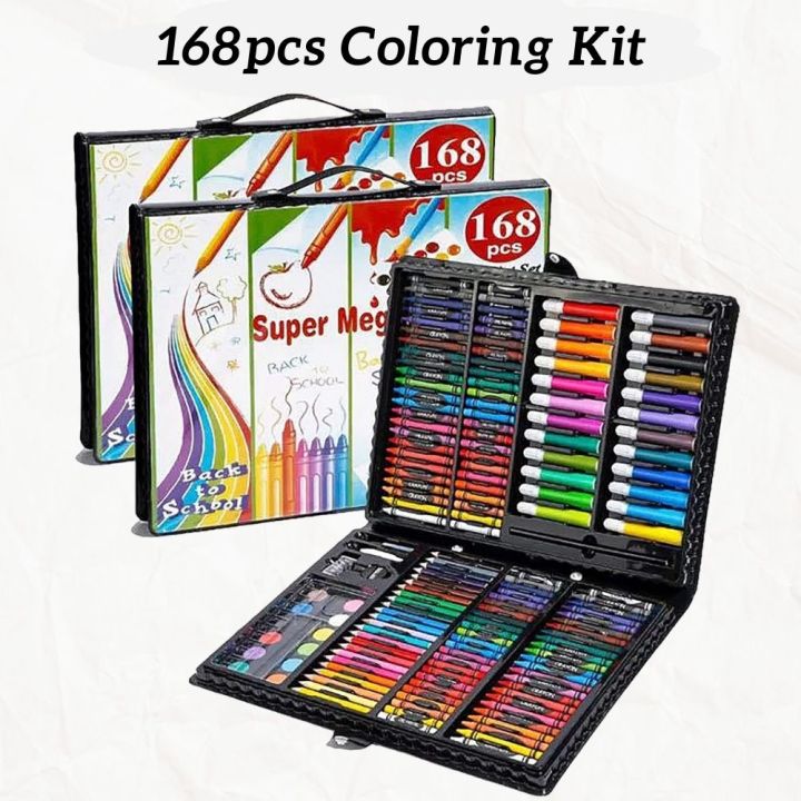 168 pcs Multi Coloring Kit For Kids, Coloring Kit Box For Boys & Girls ...