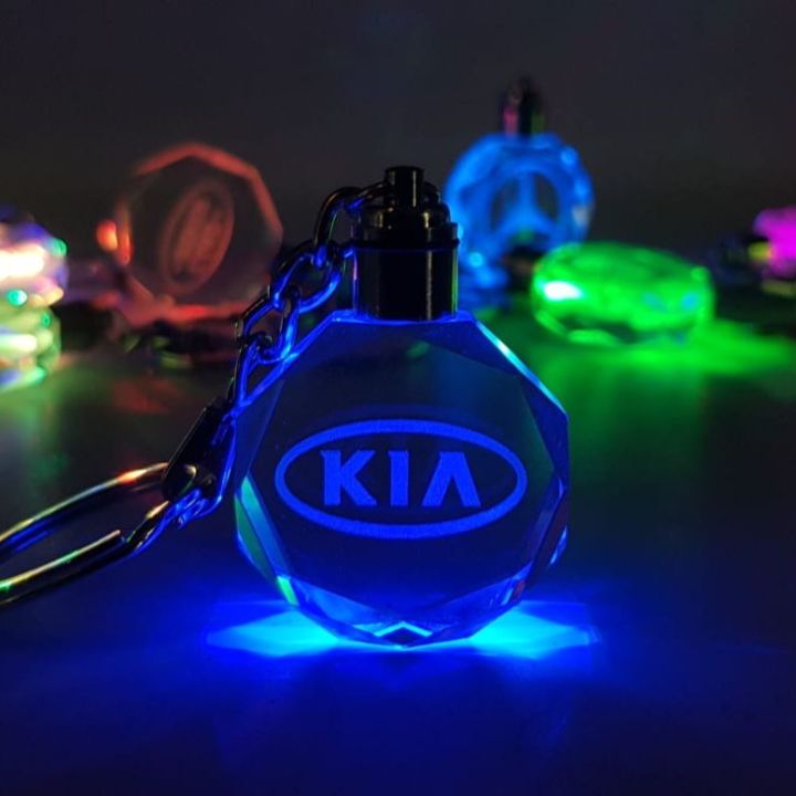 KIA LED Crystal Light Key Chain With Multiple Light Shades | Daraz.pk