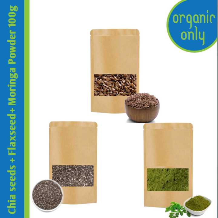 Pack Of 3 Chia Seeds Organic For Weight Loss + Flex Seeds | Alsi Seedsl ...