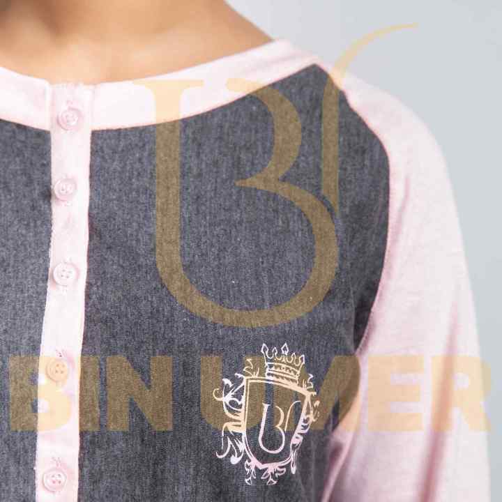 Bin Umer Girls Sleepwear, night sleep wear with full sleeve T-shirt and pajama, jersey night ...