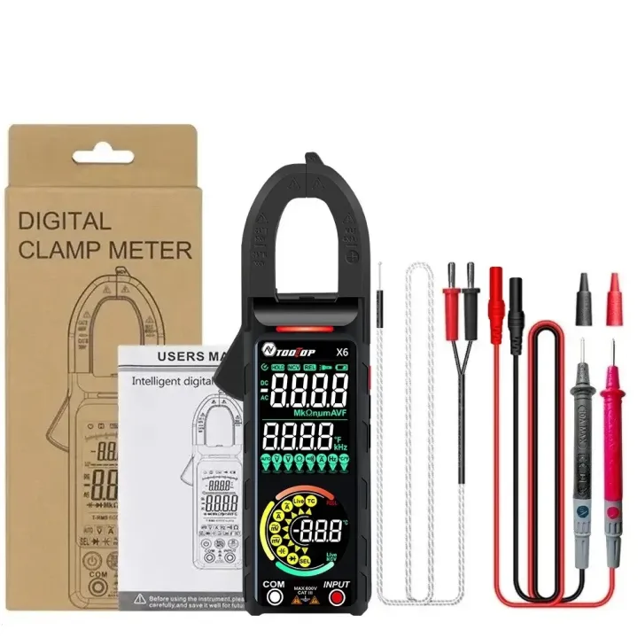 TOOLTOP X6 Smart 400A AC DC Clamp Meter 6000 Counts Ammeter Voltmeter ...