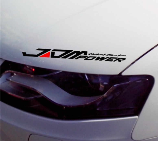 JDM Power BLACK Color Sticker For Car Bonnet Bumper Universal Pvc Vinyl ...