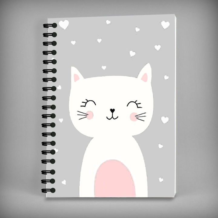 Notebook - Cute Cat Cover for Girls University and College Subjects ...