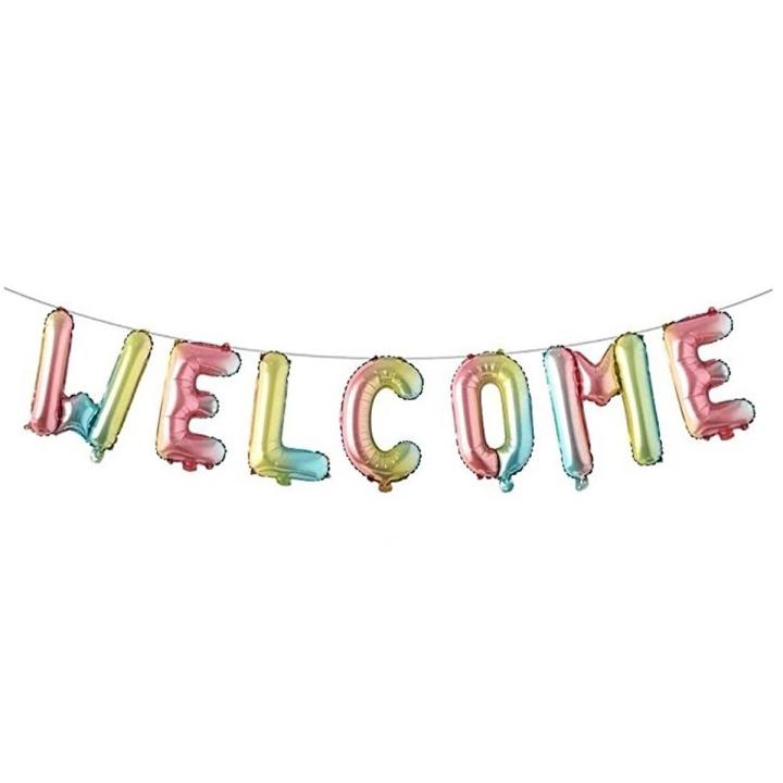 Rainbow Welcome Foil Balloons, Alphabets Decoration Set for Welcome ...