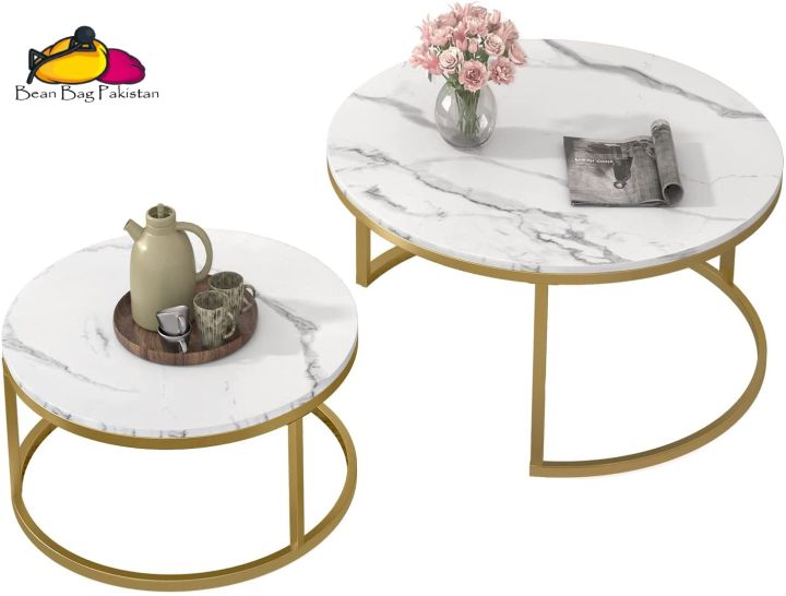 Round End Tables, Set of 2, new modern design luxury coffee table iron ...
