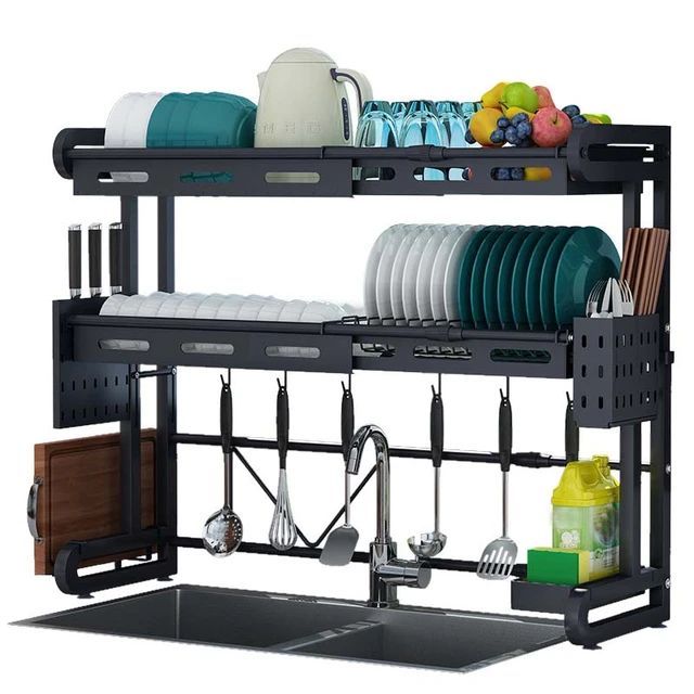 Stainless Steel Dish Rack Kitchen Organizer Shelf Dish Drying Drainer ...