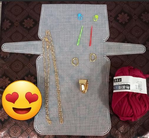 Plastic Mesh Canvas Sheet for Bags Set with Two Customised Velvet Yrarn ...