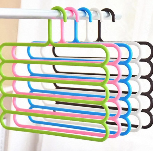 New Multi Purpose Clothes Hanger 5 Layers Pants Hanger Cloth Rack Multi ...