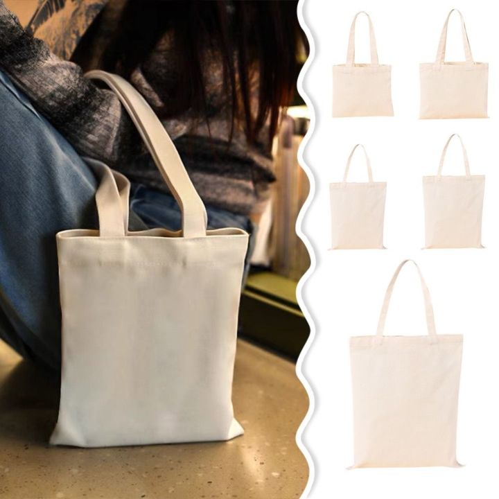 Durable Natural Canvas Tote DIY Blank Shopping Bag Sturdy Handbag ...