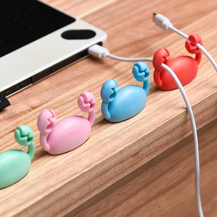Cute Crab Cable Organizer Clip Data Cable Stand Mobile Phone Charging ...
