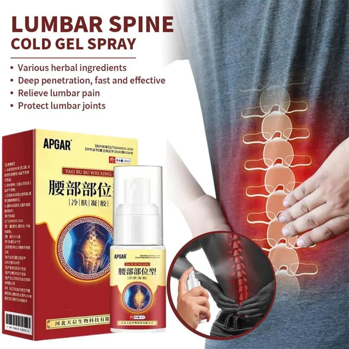 🧴 Lumbar Pain Relief Herbal Spray | Cold Gel Compress for Lumbar ...