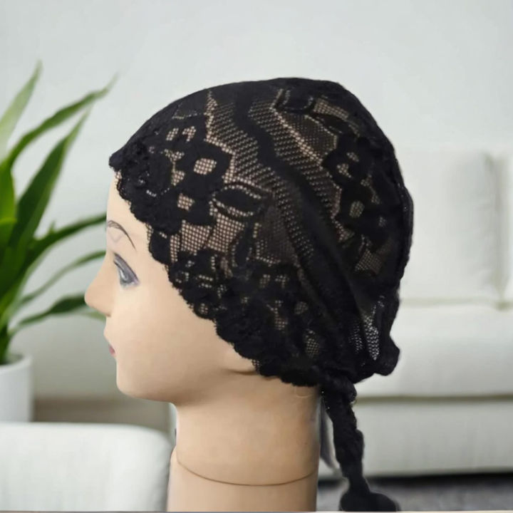 Lace Band Net Hijab Caps for Girls and Women - Pack of 1/6/12, Stylish ...