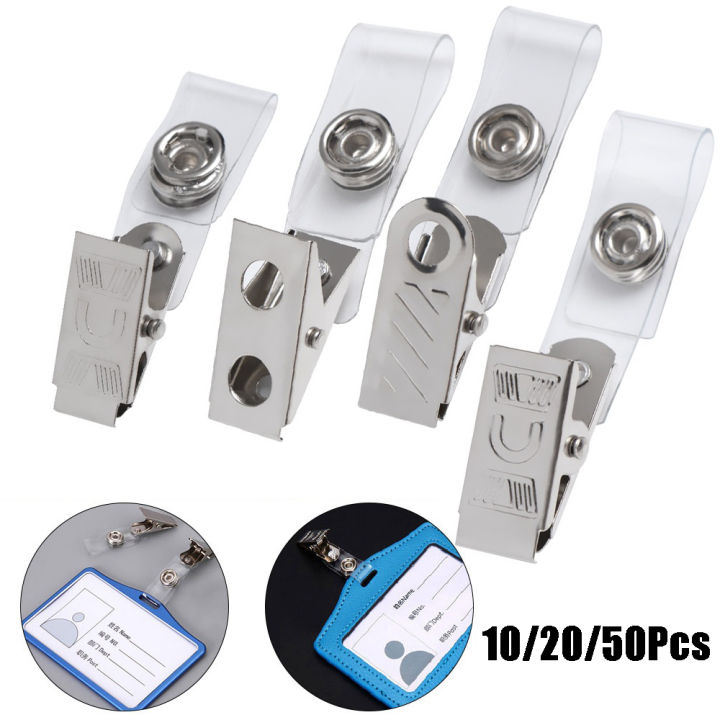 Reusable Stainless Steel for ID Badge Card Holder Binder Lanyard Clips ...