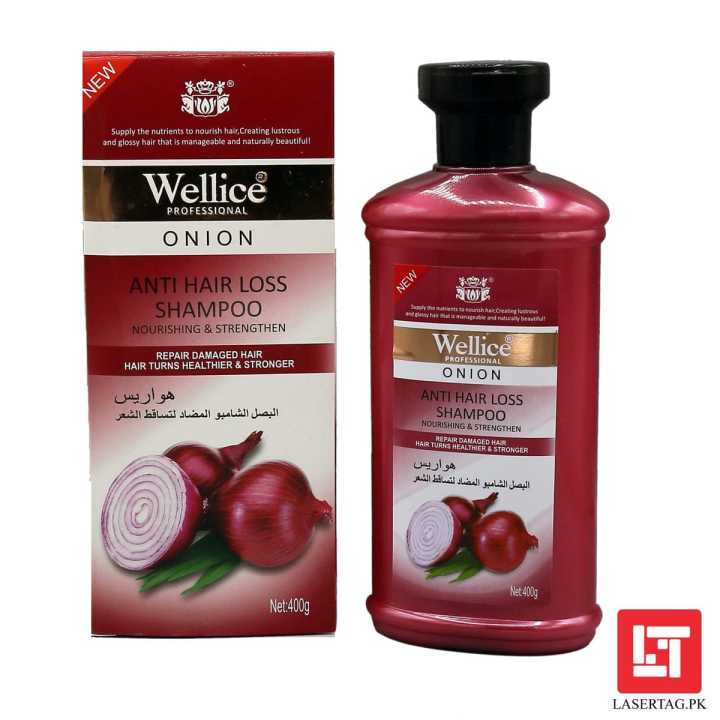 Wellice Onion Anti Hair Loss Shampoo 400gm badge Wellice Professional Onion Anti Hair Loss ...
