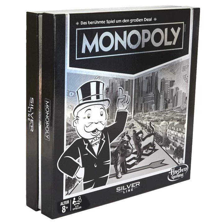Hasbro Monopoly Silver Line – Premium Board Game with Foil Board ...