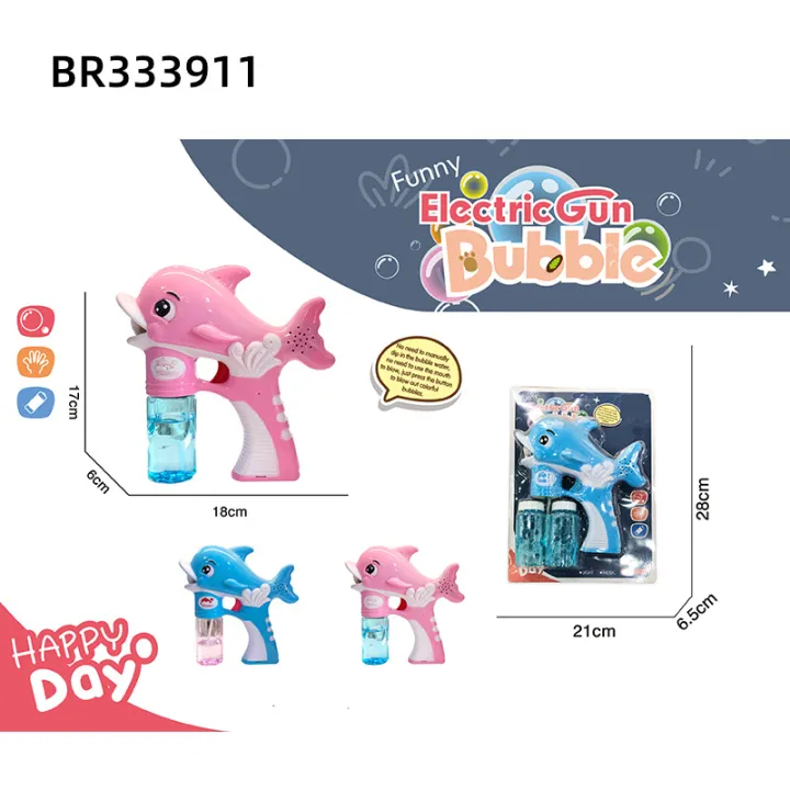 Tiktok Cartoon Dolphin Bubble Gun Children's Manual Pressing Inertia Bubble Machine Parent-Child ...