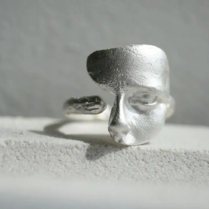 Creative Gold Silver Color Masked Faces Ring Goth Style Fashion Finger ...