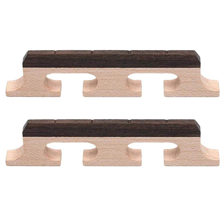 2X Maple Rose Wood 4 String Banjo Replacement Bridge String Instent ...