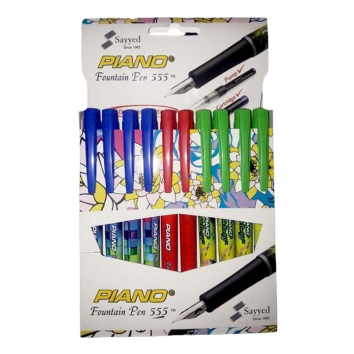 PIANO Fountain Pen 555 - Easy Grip, Iridium Nib, Large ink Storage ...