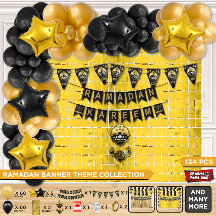 Ramadan Kareem Black Color Card Banner, Flag Banner, Center Pieces Arch ...