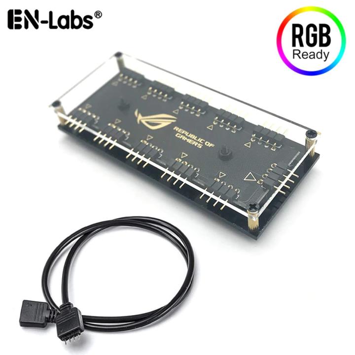 RGB Fan Hub ARGB Cable Splitter Hub Adapter Computer Desktop PC ...